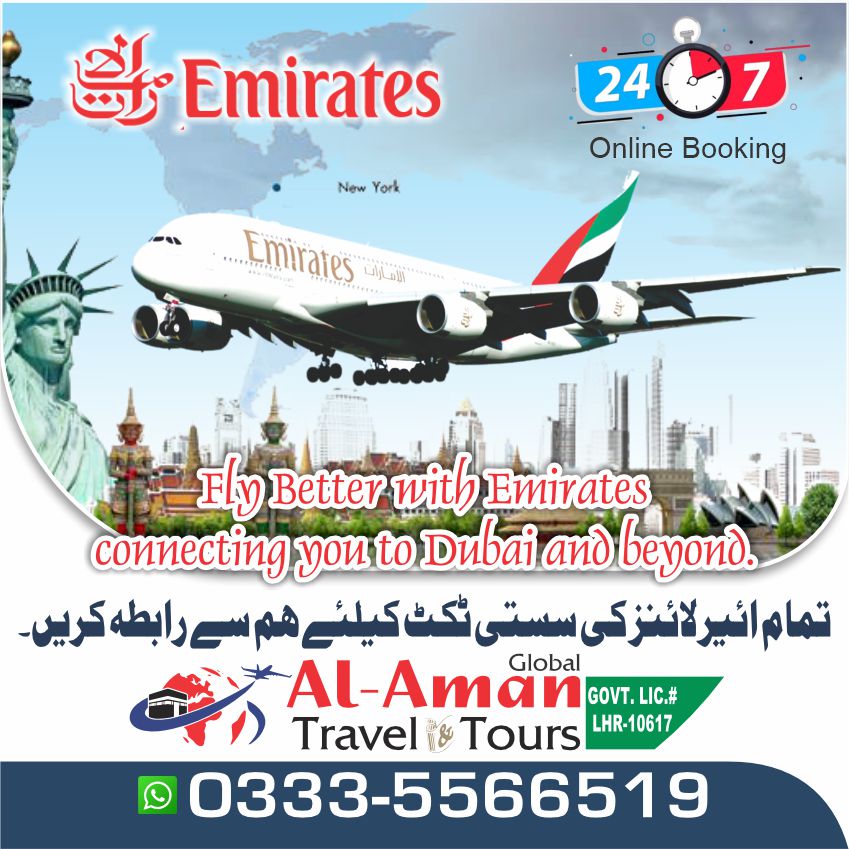 Book Emirates Airlines Tickets Online in Pakistan